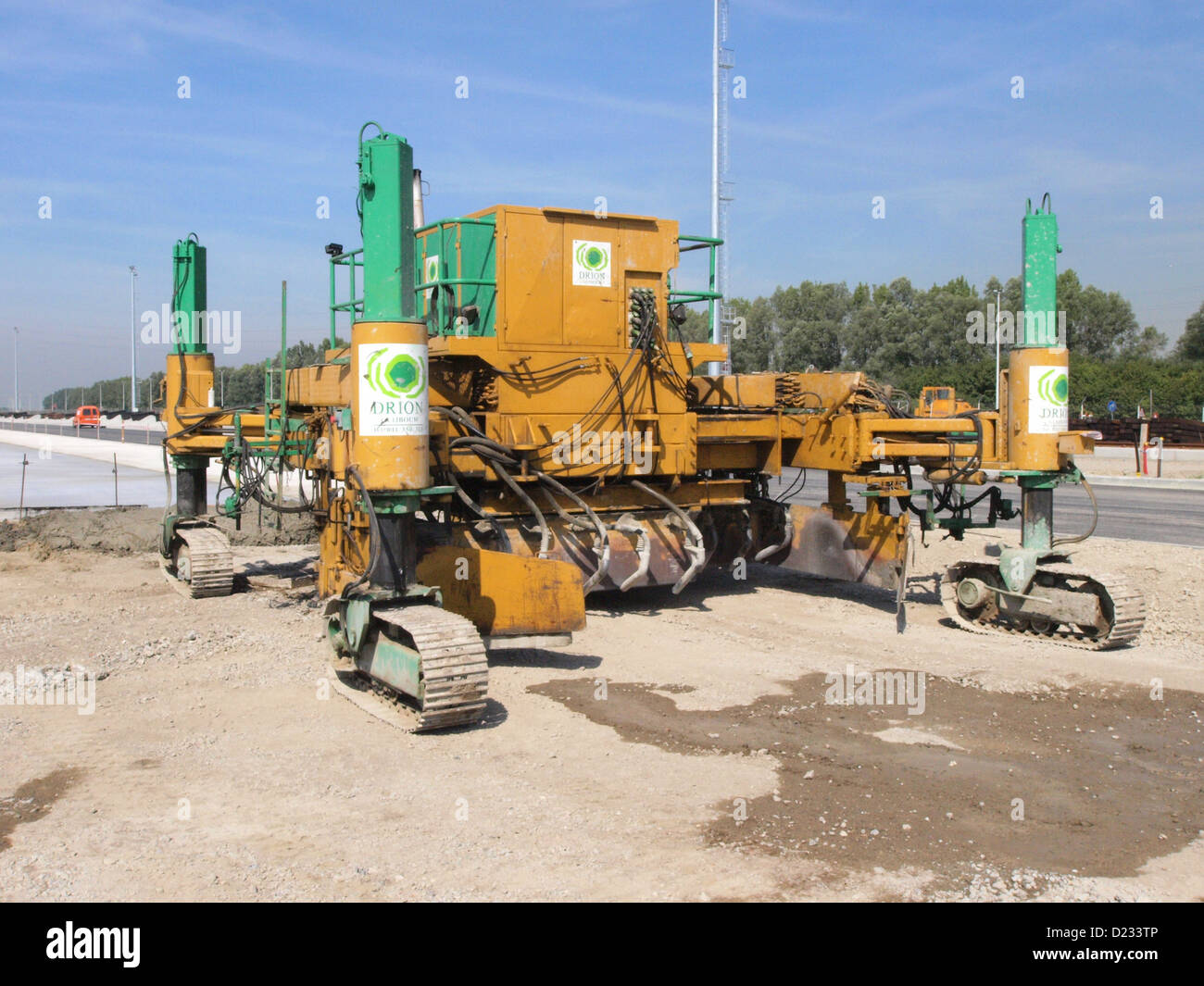 The Drion 2500 is a robust concrete paver used in construction. Known ...