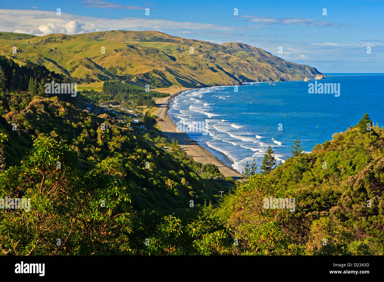 Gore Bay near Cheviot, East Coast, South Island, New Zealand Stock ...