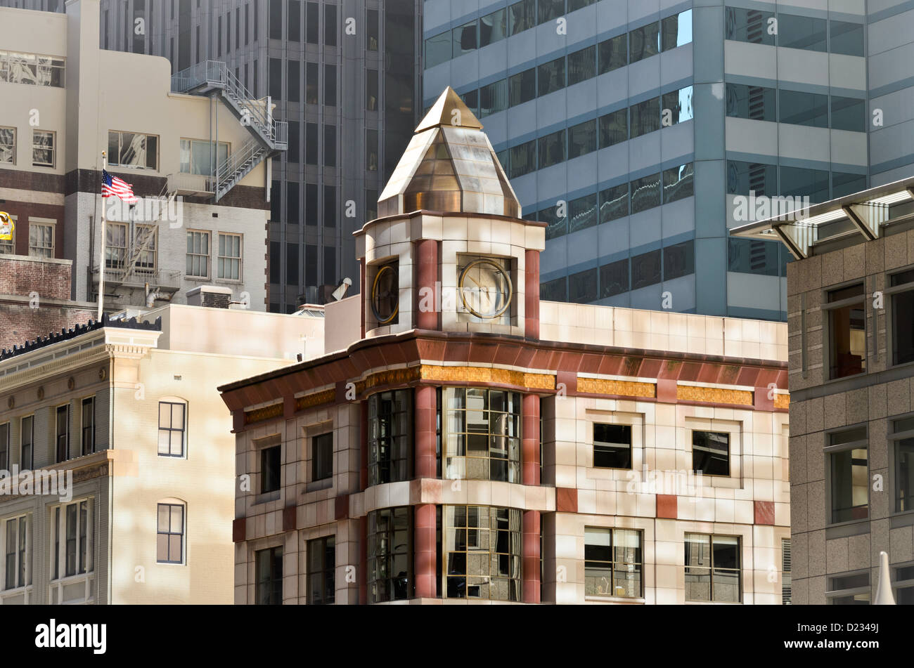 Late afternoon reflections in the office buildings on Market Street in ...