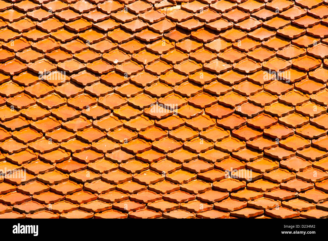 Tile roof of the temple in Thailand. The Install is arranged nicely ...
