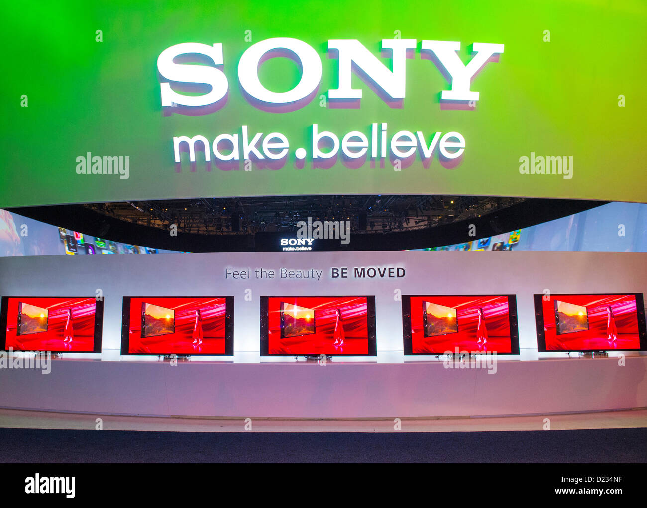 The Sony booth at the CES show held in Las Vegas on January 11 2013 ...