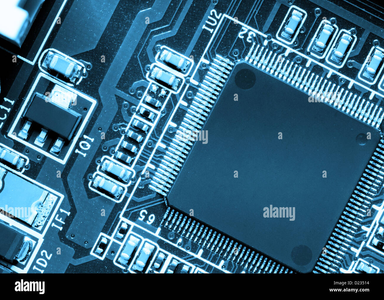 Electronic circuit chip on PCB board Stock Photo - Alamy