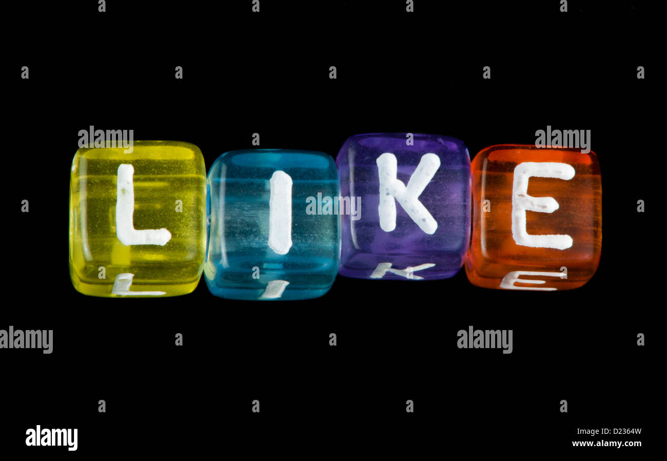 Word like. Black isolated cubes Stock Photo - Alamy