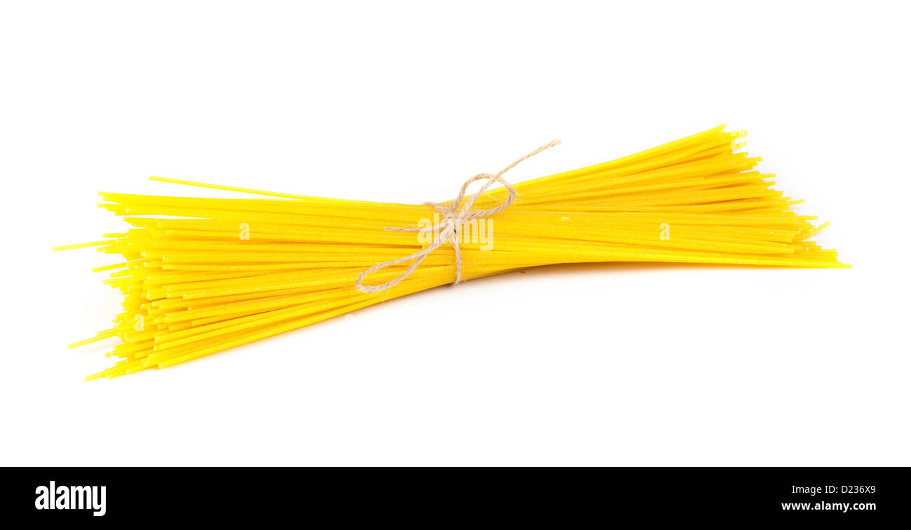 Bundle of spaghetti white isolated Stock Photo - Alamy