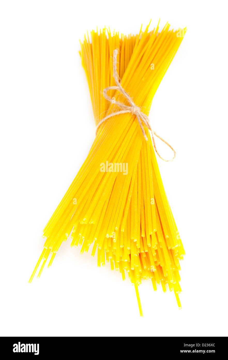 Bundle of spaghetti white isolated Stock Photo - Alamy