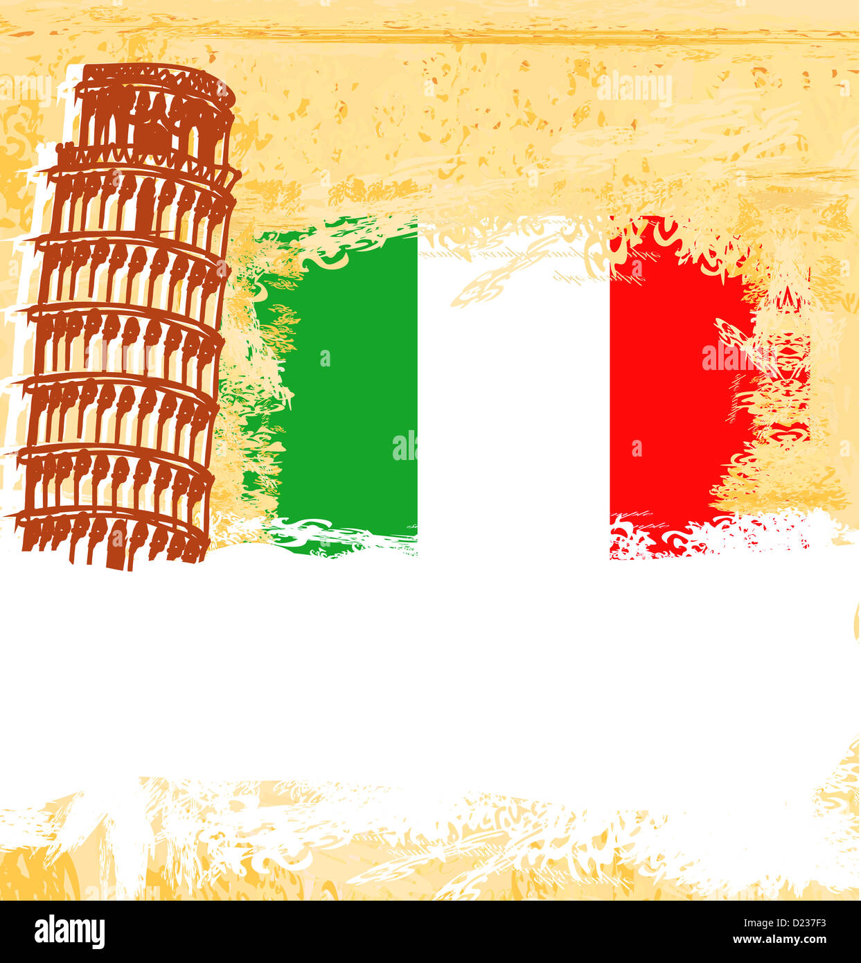 vector pisa tower grunge background Stock Photo - Alamy