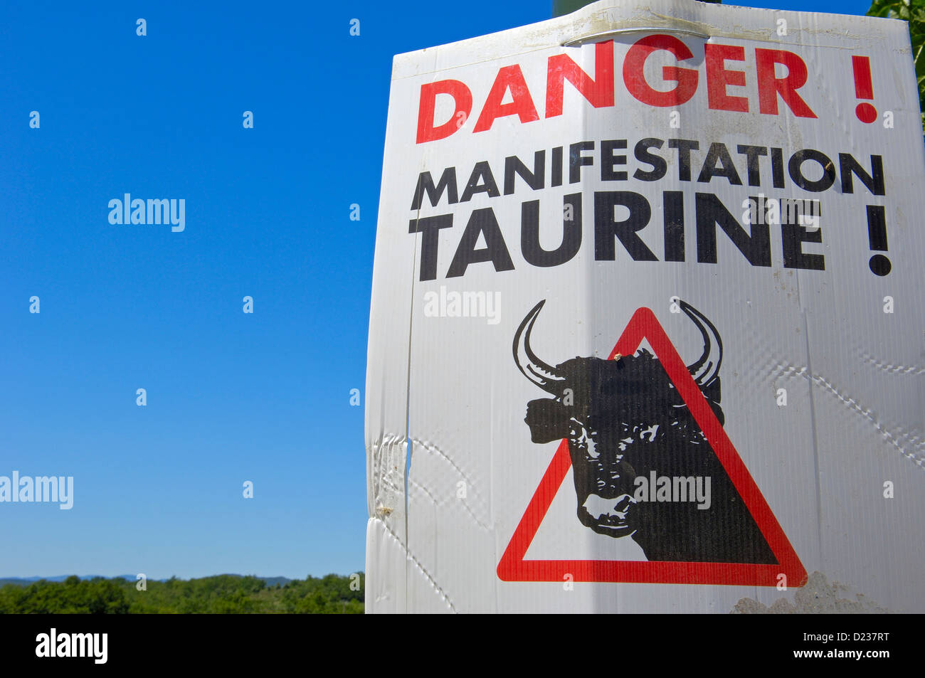 Show warning sign for bulls at camargue hi-res stock photography and ...