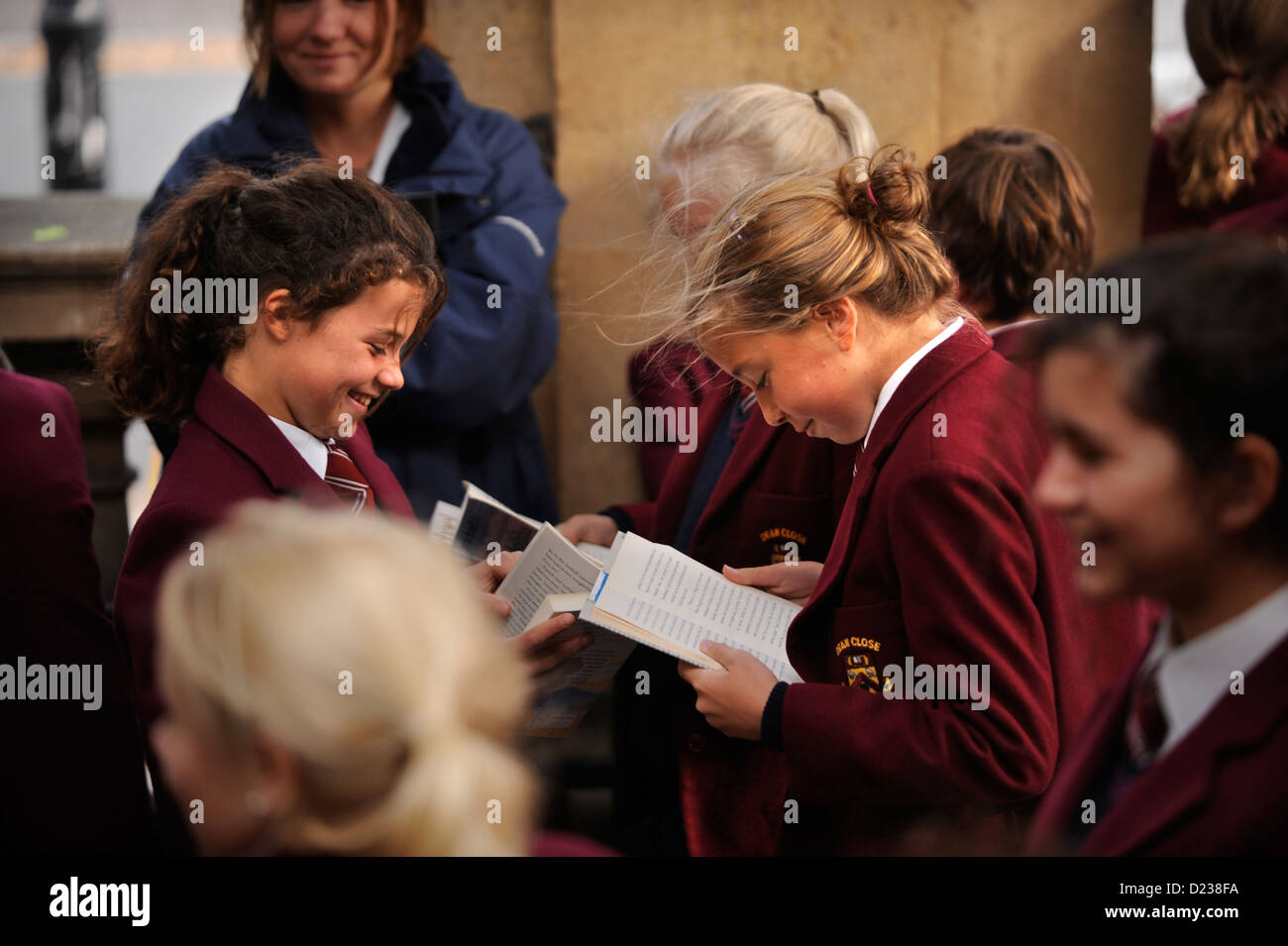 Children from Dean Close Preparatory School, Cheltenham reading at the ...