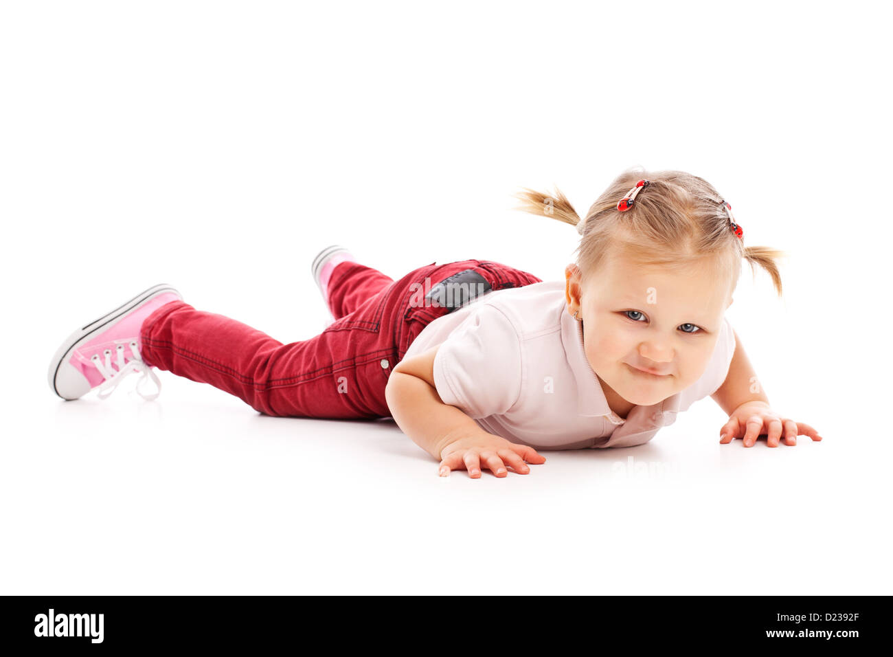 the happy little child posing in studio Stock Photo - Alamy