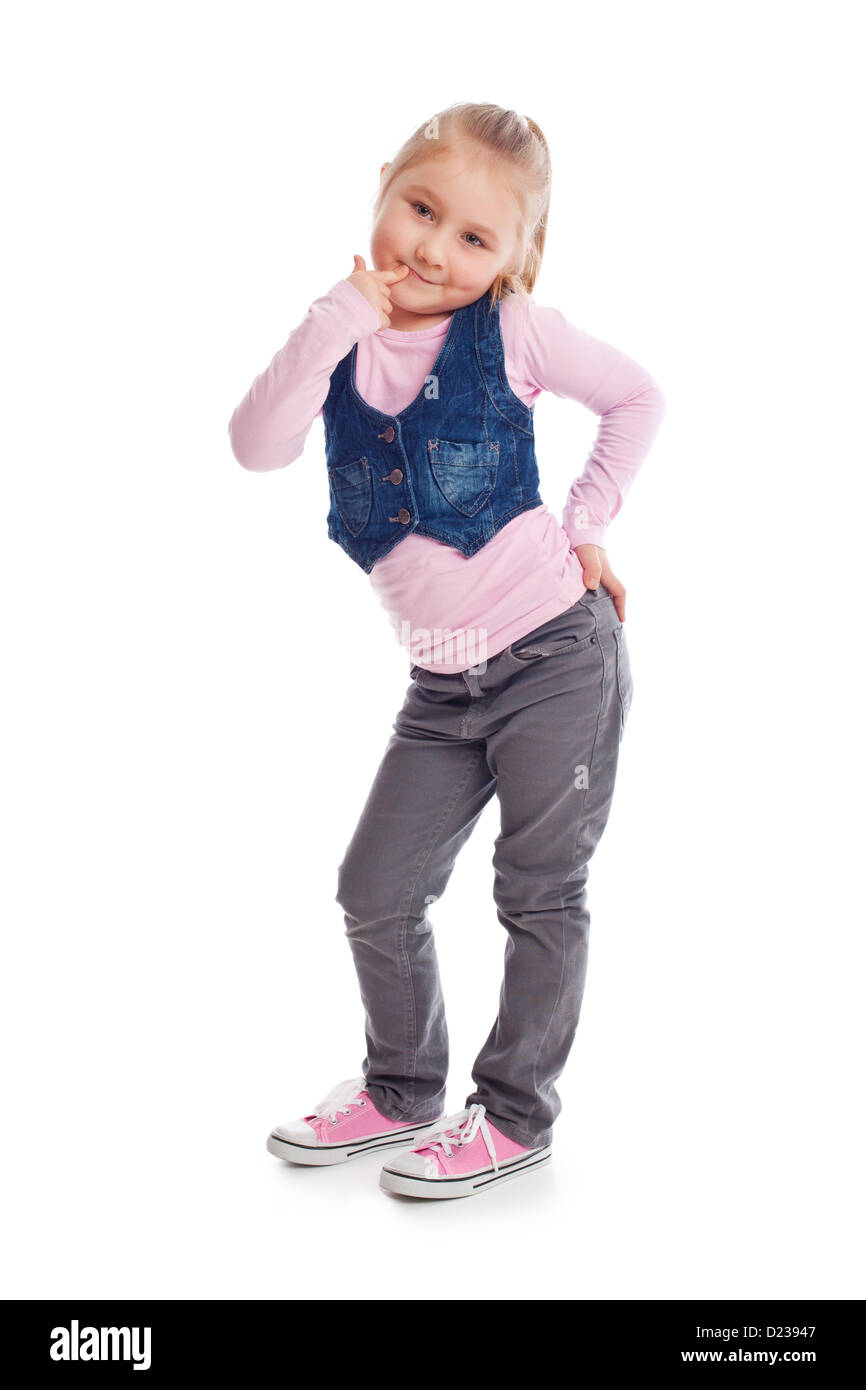 the happy little child posing in studio Stock Photo - Alamy