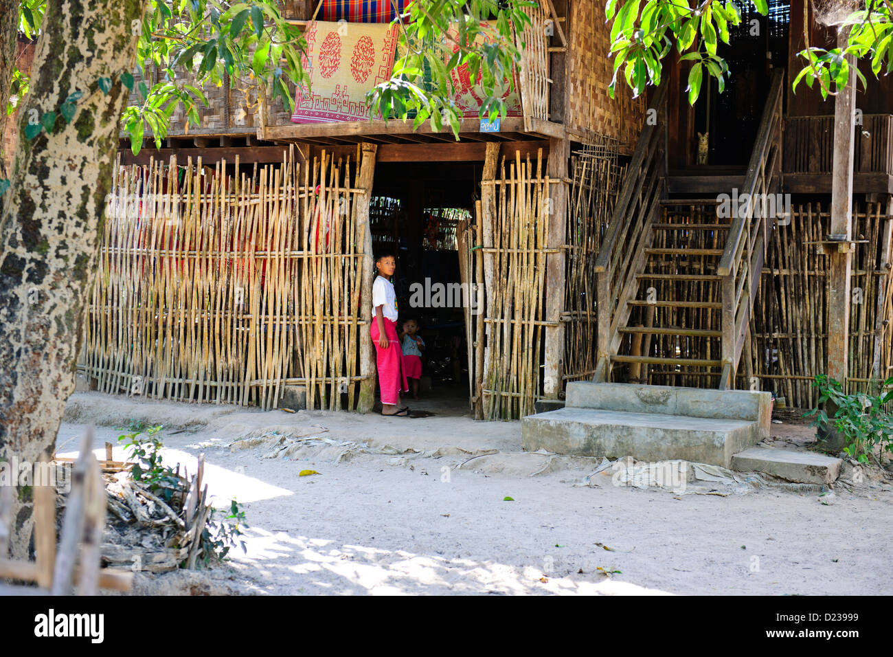 Mon Village near Bago,Buddhist Monks Accommodation,Typical House ...
