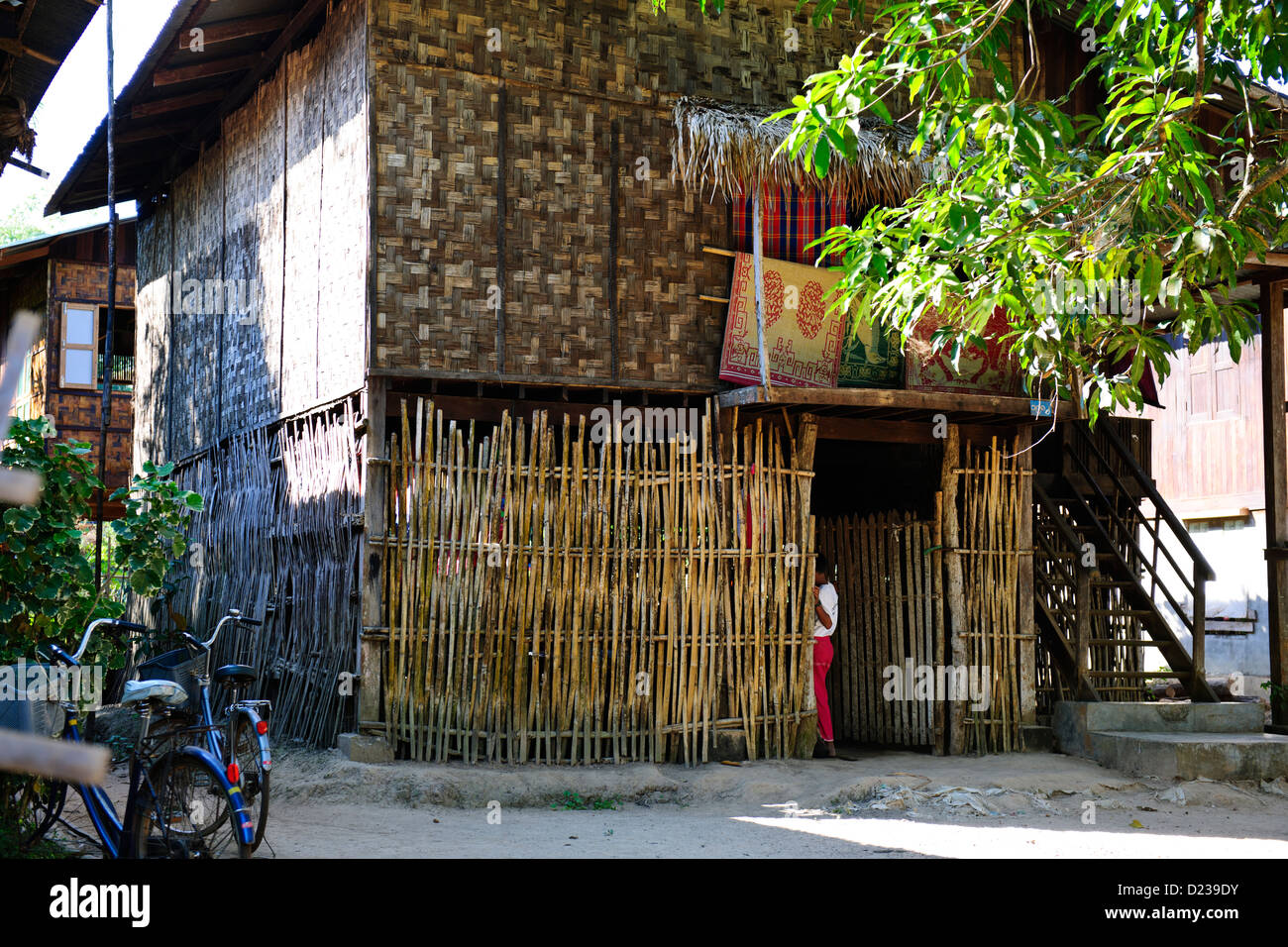 Mon Village near Bago,Buddhist Monks Accommodation,Typical House ...