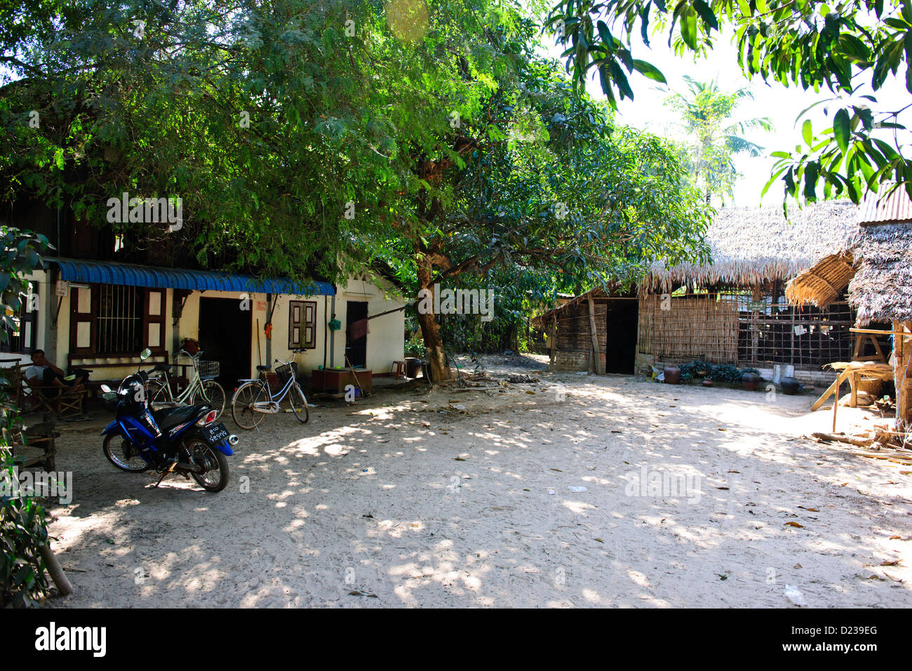 Mon Village near Bago,Buddhist Monks Accommodation,Typical House ...