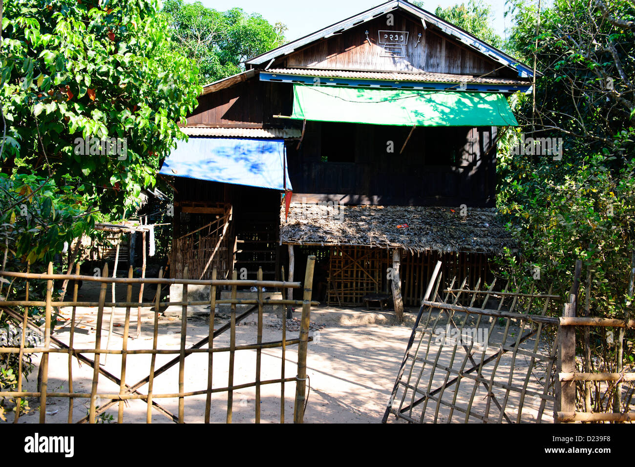 Mon Village near Bago,Buddhist Monks Accommodation,Typical House ...