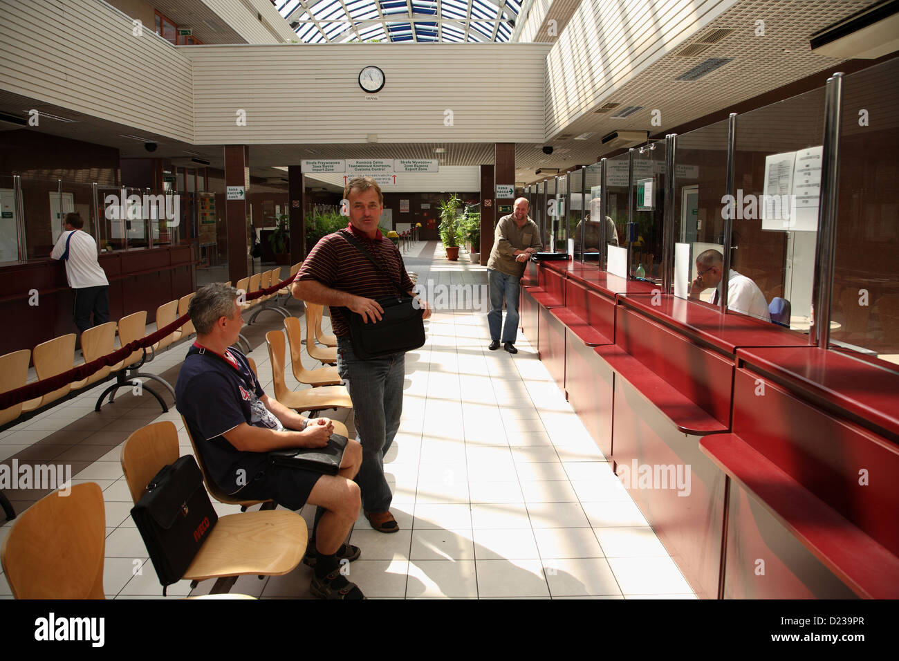 Koroszczyn, Poland, truck drivers perform customs formalities Stock ...