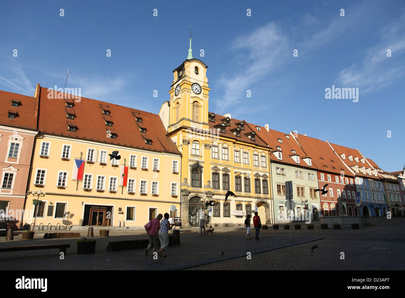 Cheb, Czech Republic, the market place with City Hall in the Old Town ...