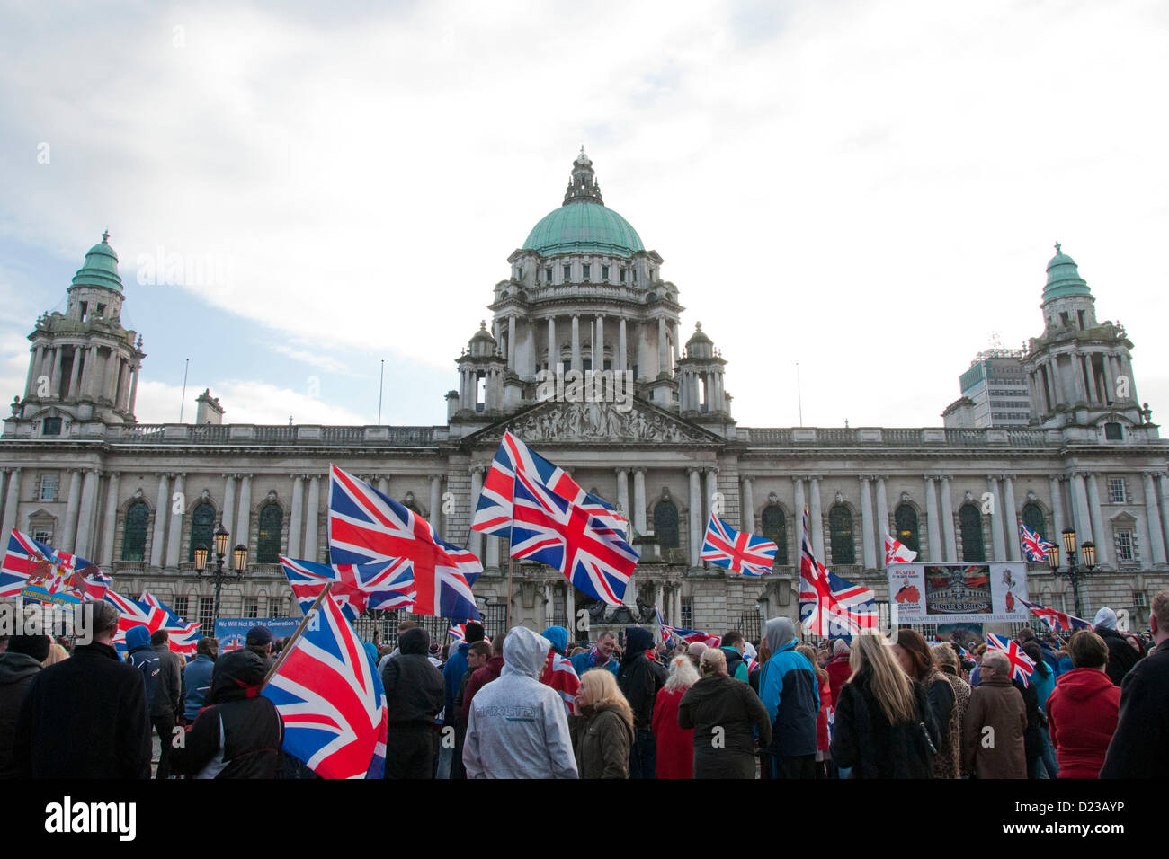 Belfast city hall union flag hi-res stock photography and images - Alamy