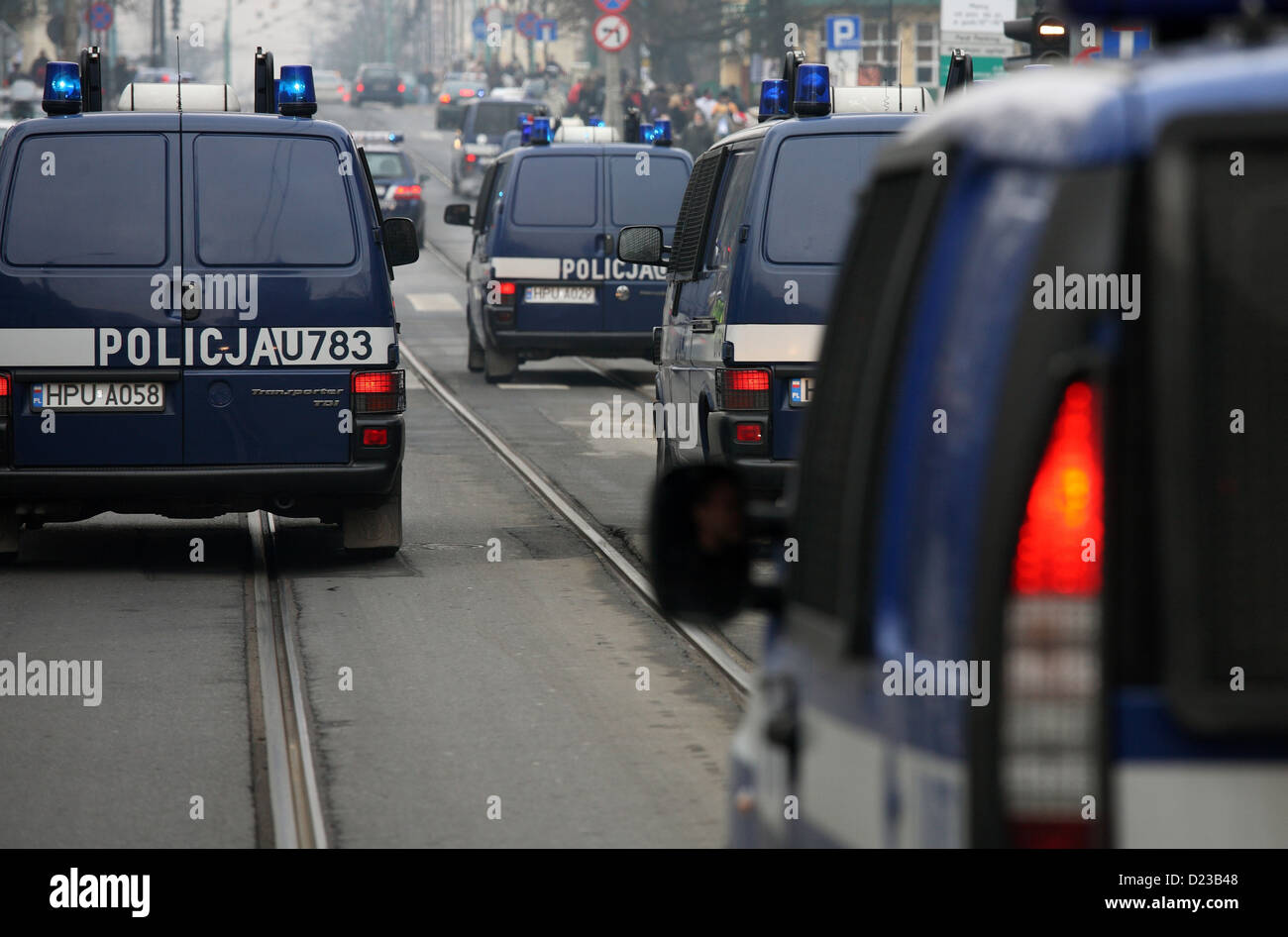 Poznan, Poland, police patrol cars during a demonstration Stock Photo ...