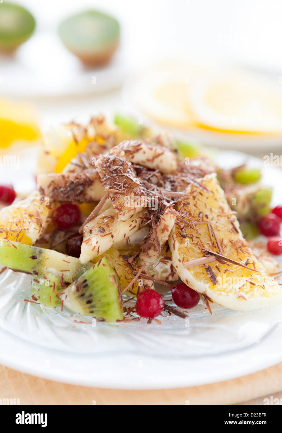 sweet fruit and berry dessert, close up Stock Photo - Alamy