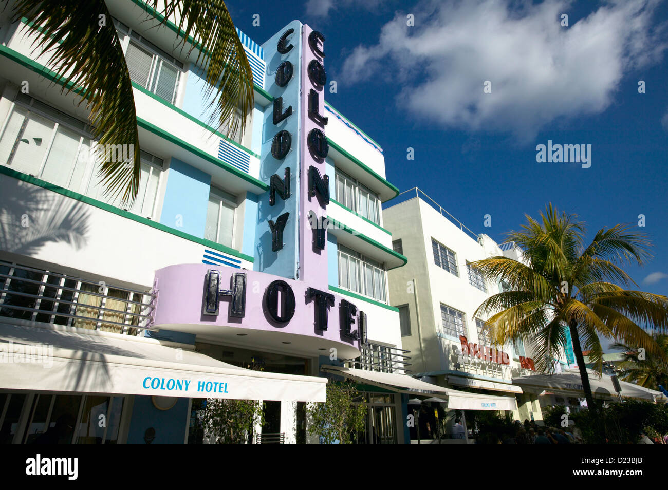 Miami South Beach Ocean Drive Colony Hotel Stock Photo - Alamy