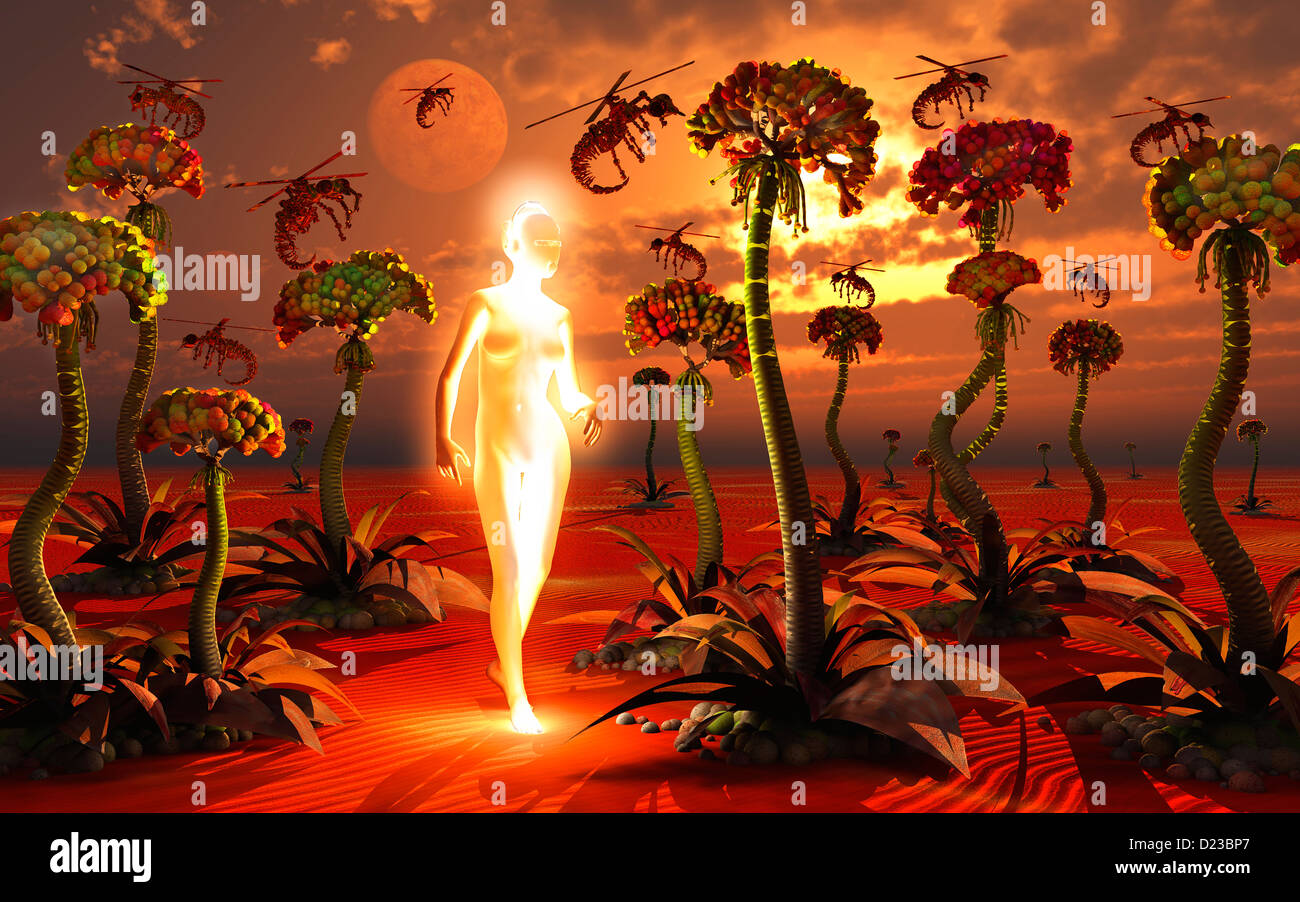 Hive Queen ,Overseeing Nectar Gathering On An Alien World Stock Photo ...