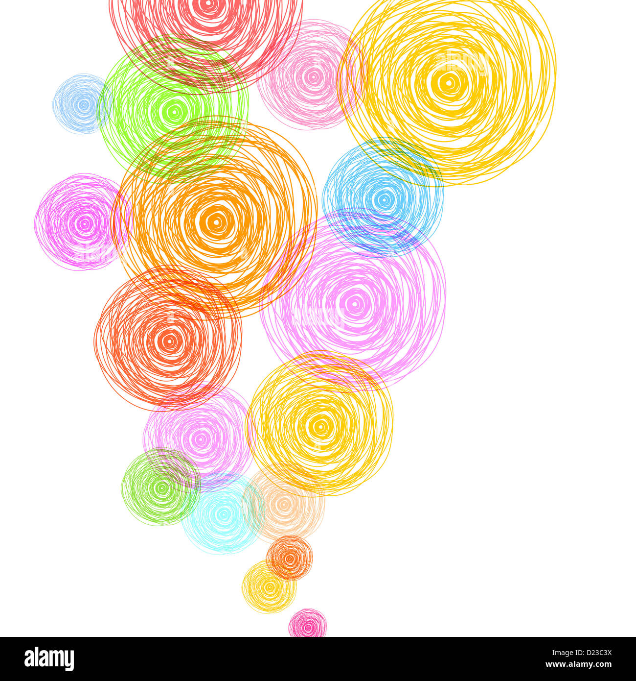 Abstract colorful hand drawn bubbles background Stock Photo - Alamy