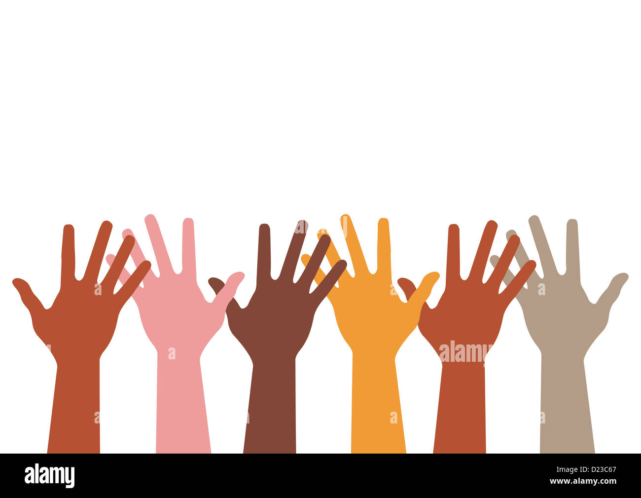 raised hands illustration Stock Photo - Alamy