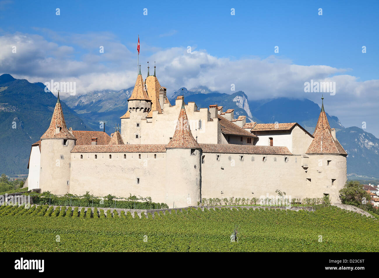 Famous castle Chateau d'Aigle in canton Vaud, Switzerland Stock Photo ...