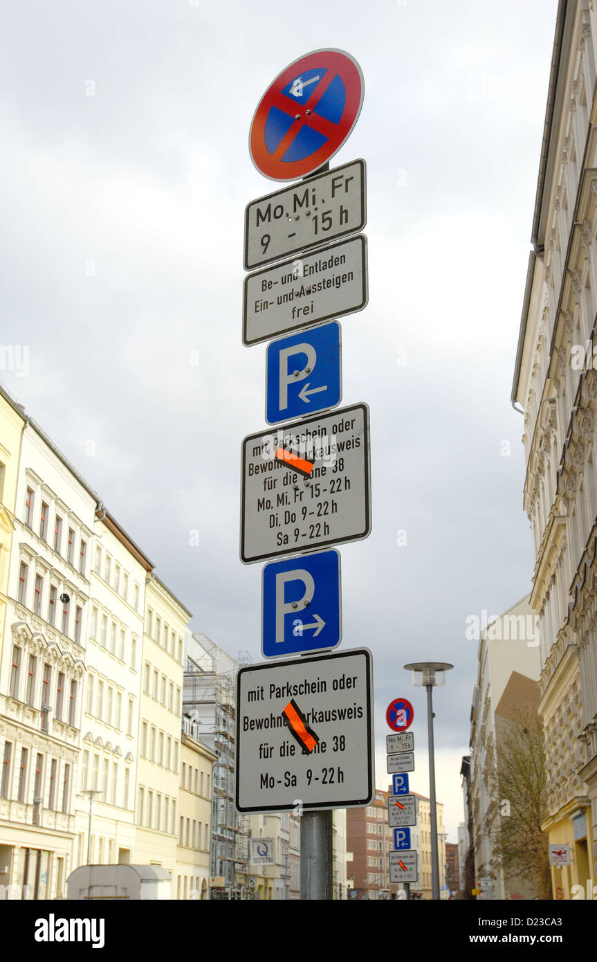Berlin, Germany, in the forest of signs Ackerstrasse Stock Photo - Alamy