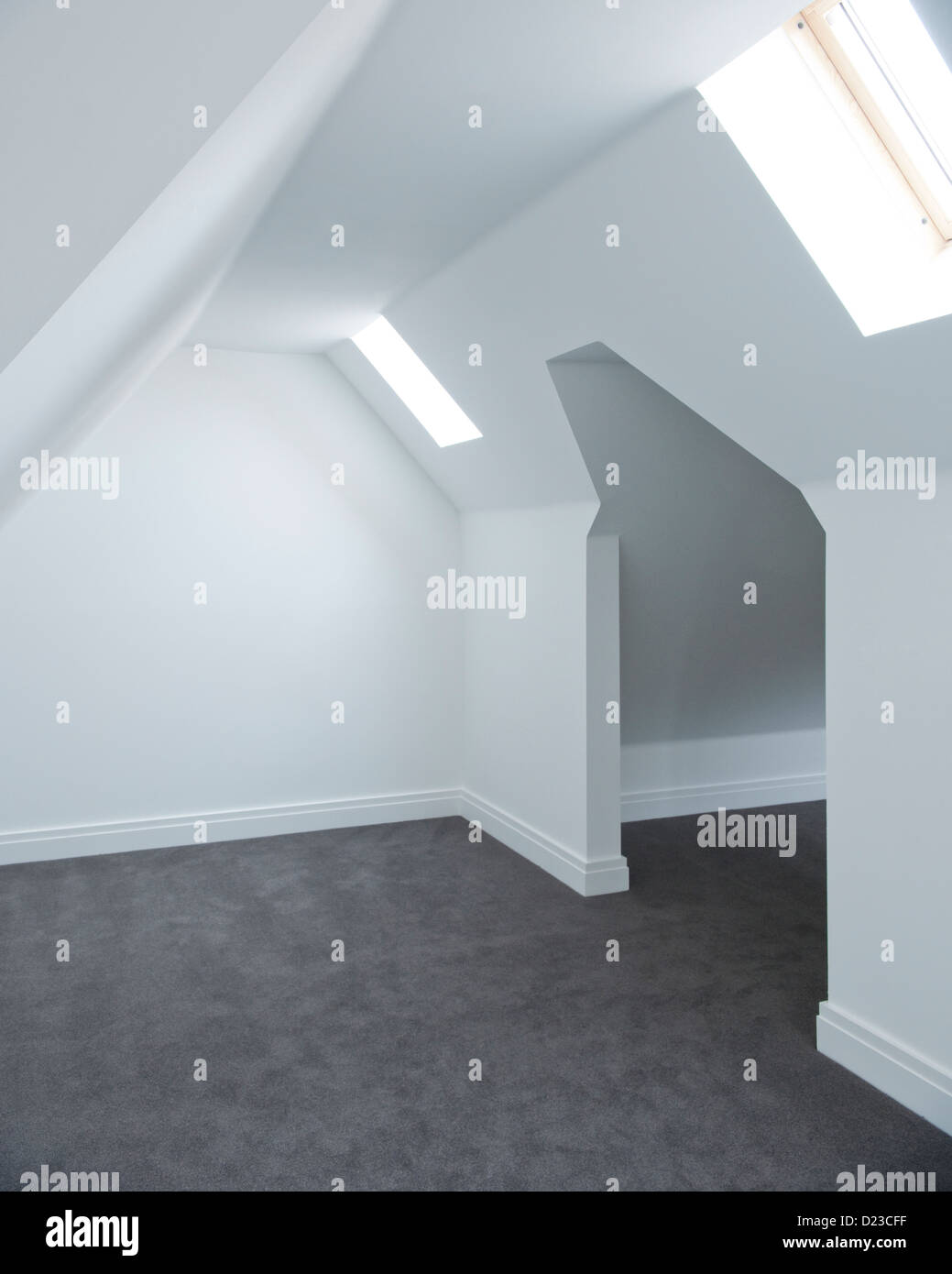 The attic room of a house, newly decorated Stock Photo - Alamy