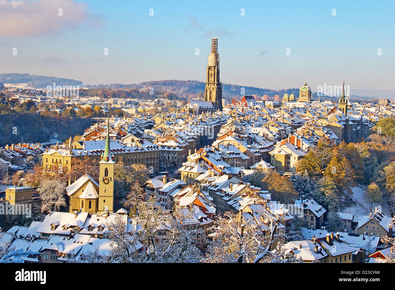 Bern rooftops snow hi-res stock photography and images - Alamy