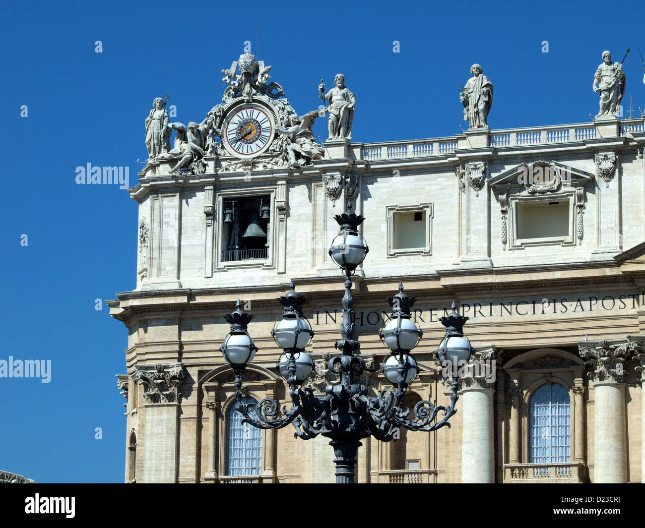 The lantern and bells at St. Peter's Square in Vatican City are iconic ...