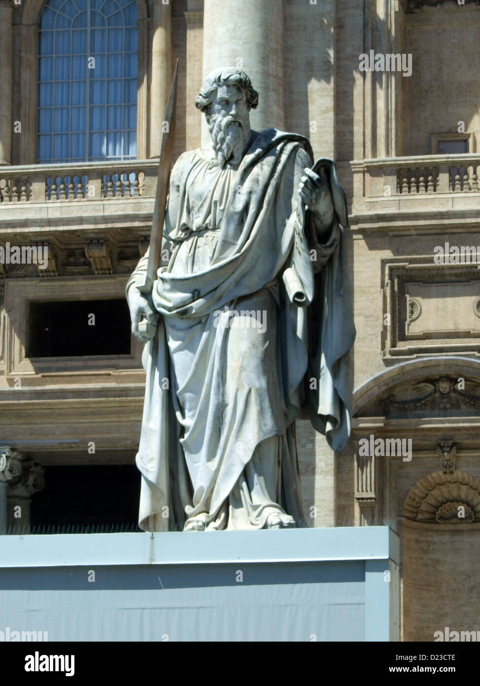 The statue of St. Paul stands in front of St. Peter's Basilica in ...