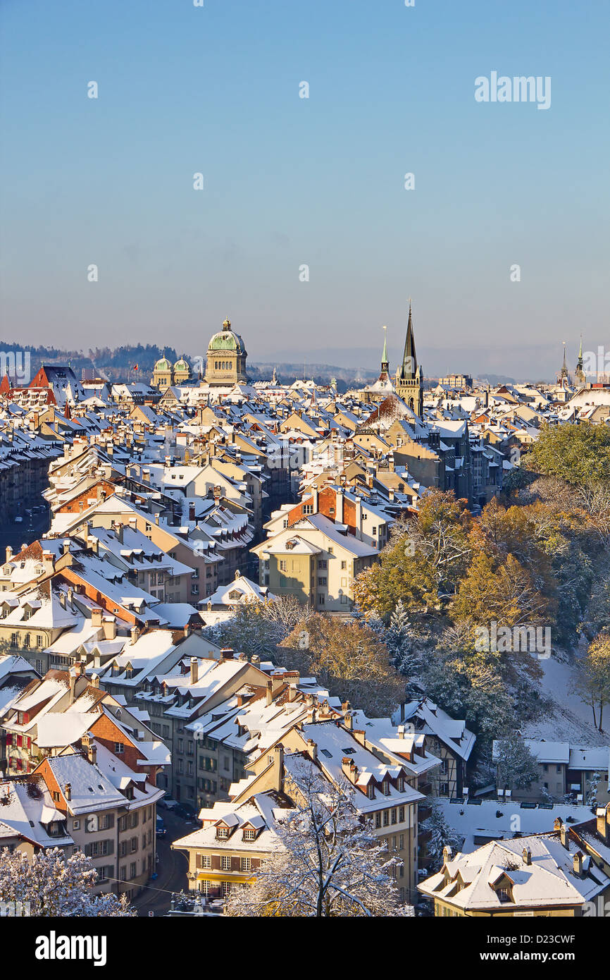 Bern city covered with fresh snow Stock Photo - Alamy