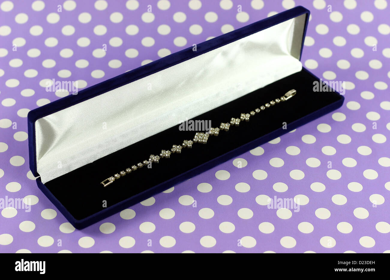 Diamond bracelet inside box Stock Photo - Alamy