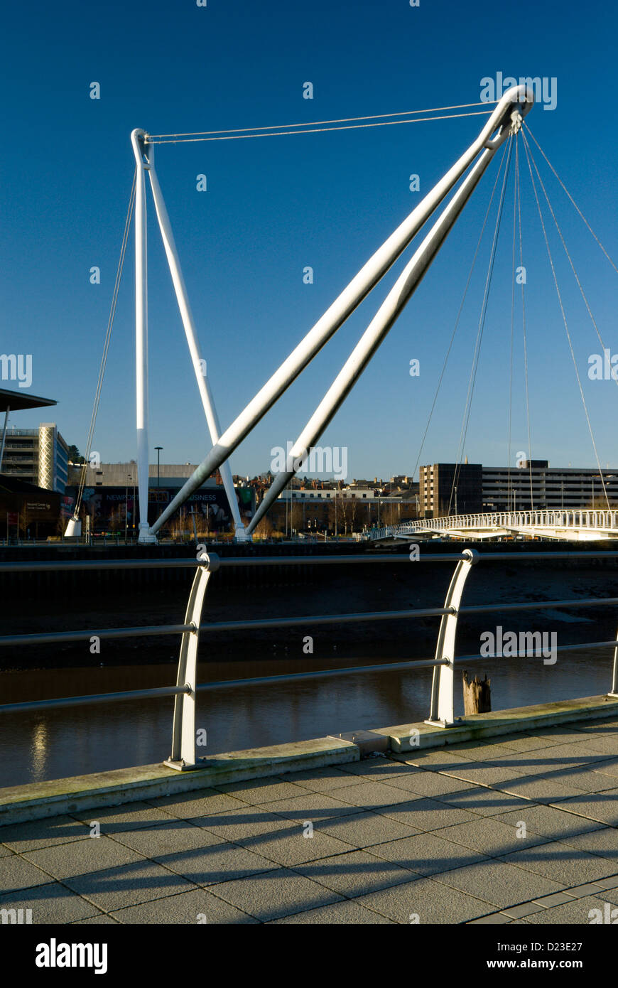 newport city footbridge newport monmouthshire wales uk Stock Photo - Alamy