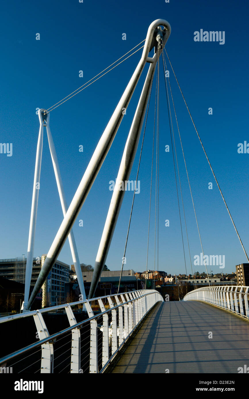 newport city footbridge newport monmouthshire wales uk Stock Photo - Alamy