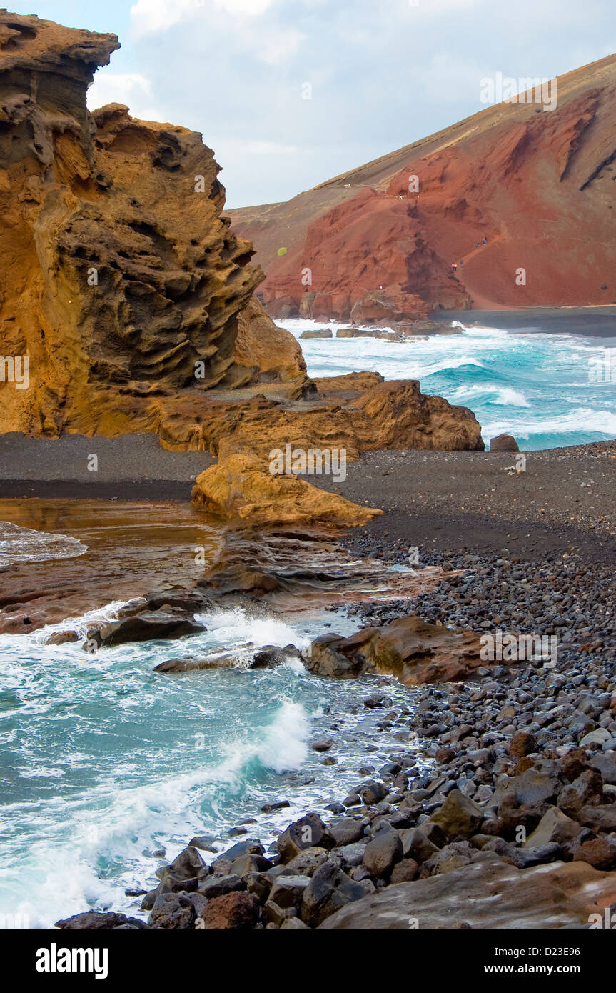 Rock formations, El Golfo, Lanzarote, Canary Islands, Spain Stock Photo ...