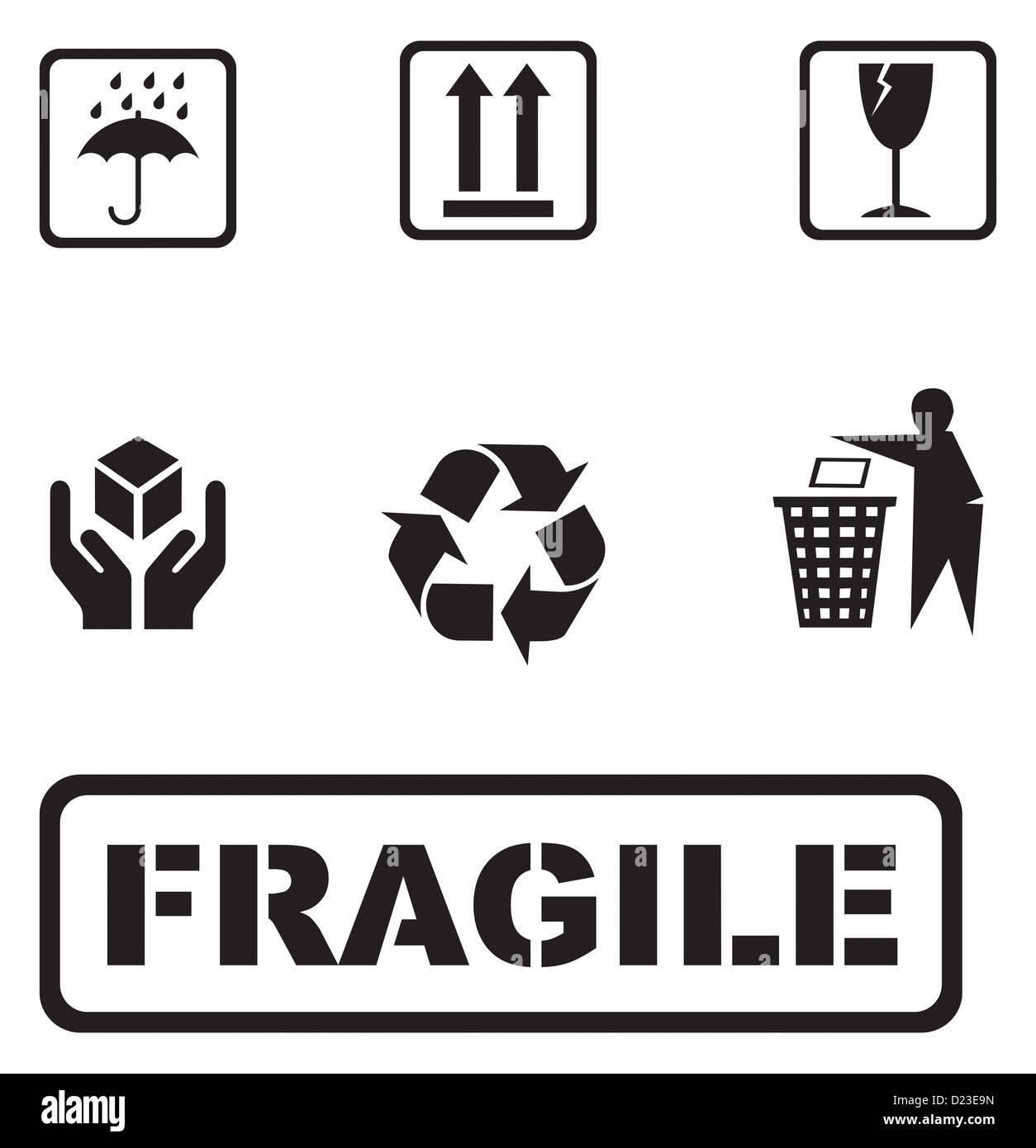 all Recycle signs on white background. signs for boxes Stock Photo - Alamy