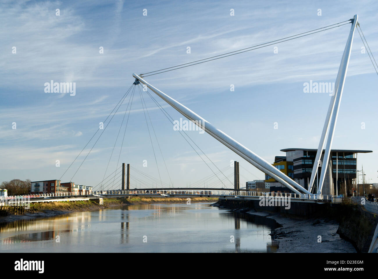 newport city footbridge newport monmouthshire wales uk Stock Photo - Alamy