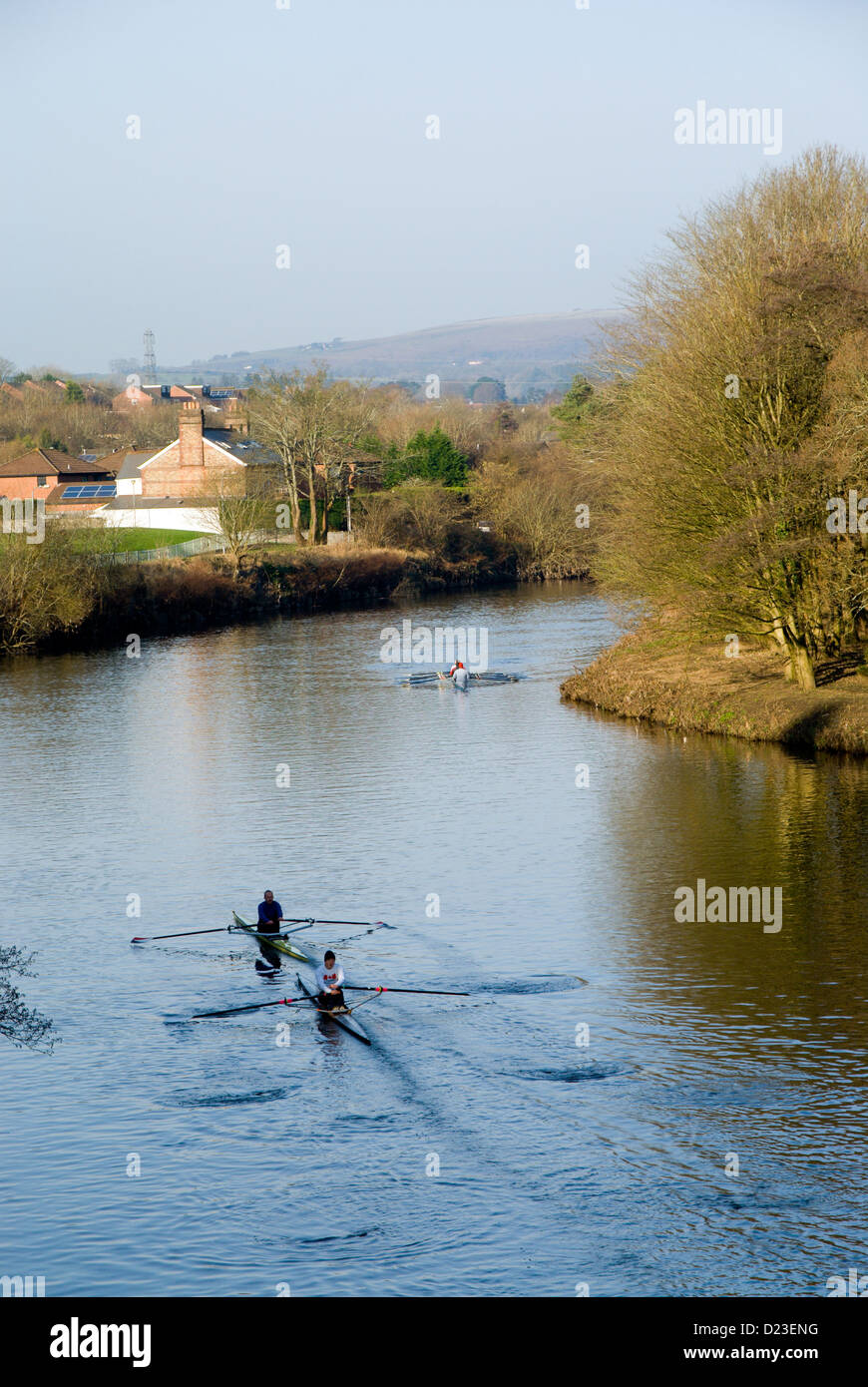 rowing teams on river taff llandaff north cardiff wales uk Stock Photo ...