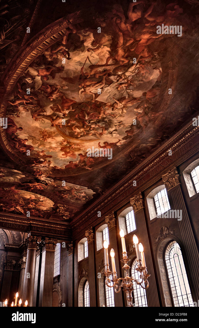 The Painted Hall in Old Royal Naval College Greenwich London UK Stock ...