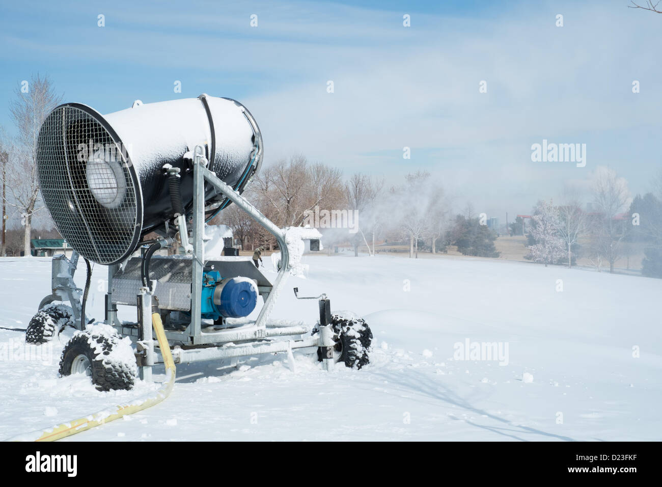 The City of Denver Parks and Recreation Department make snow on January ...