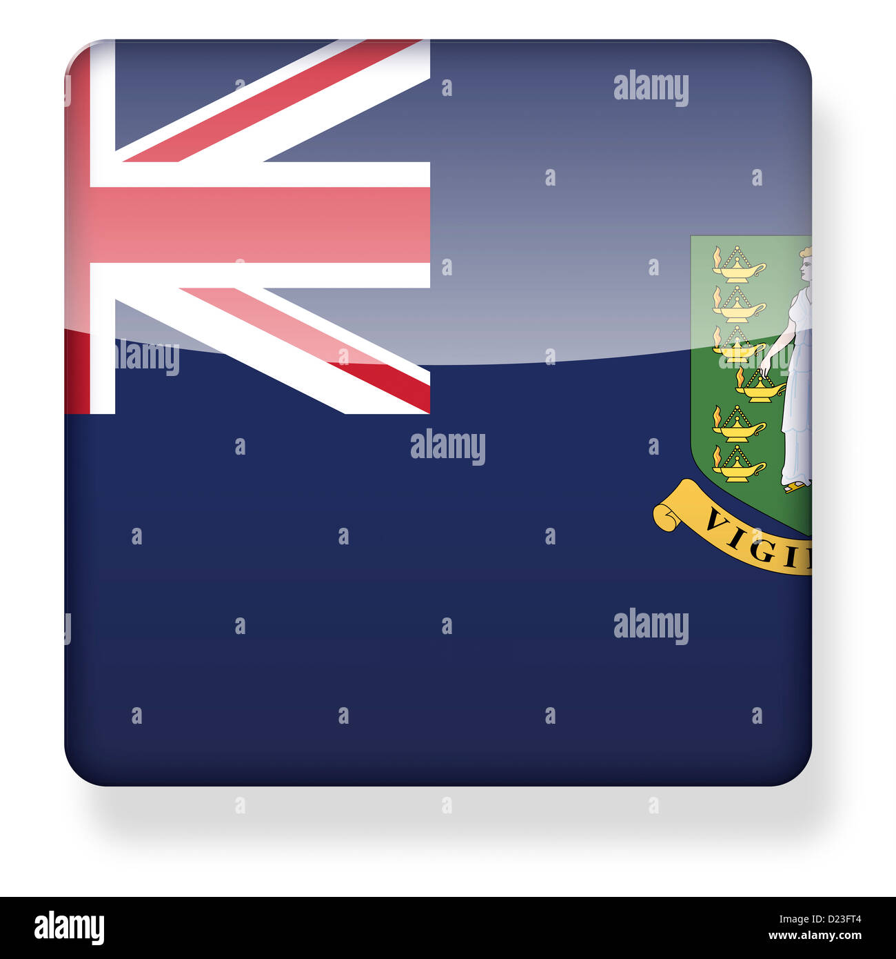 British Virgin Islands flag as an app icon. Clipping path included ...
