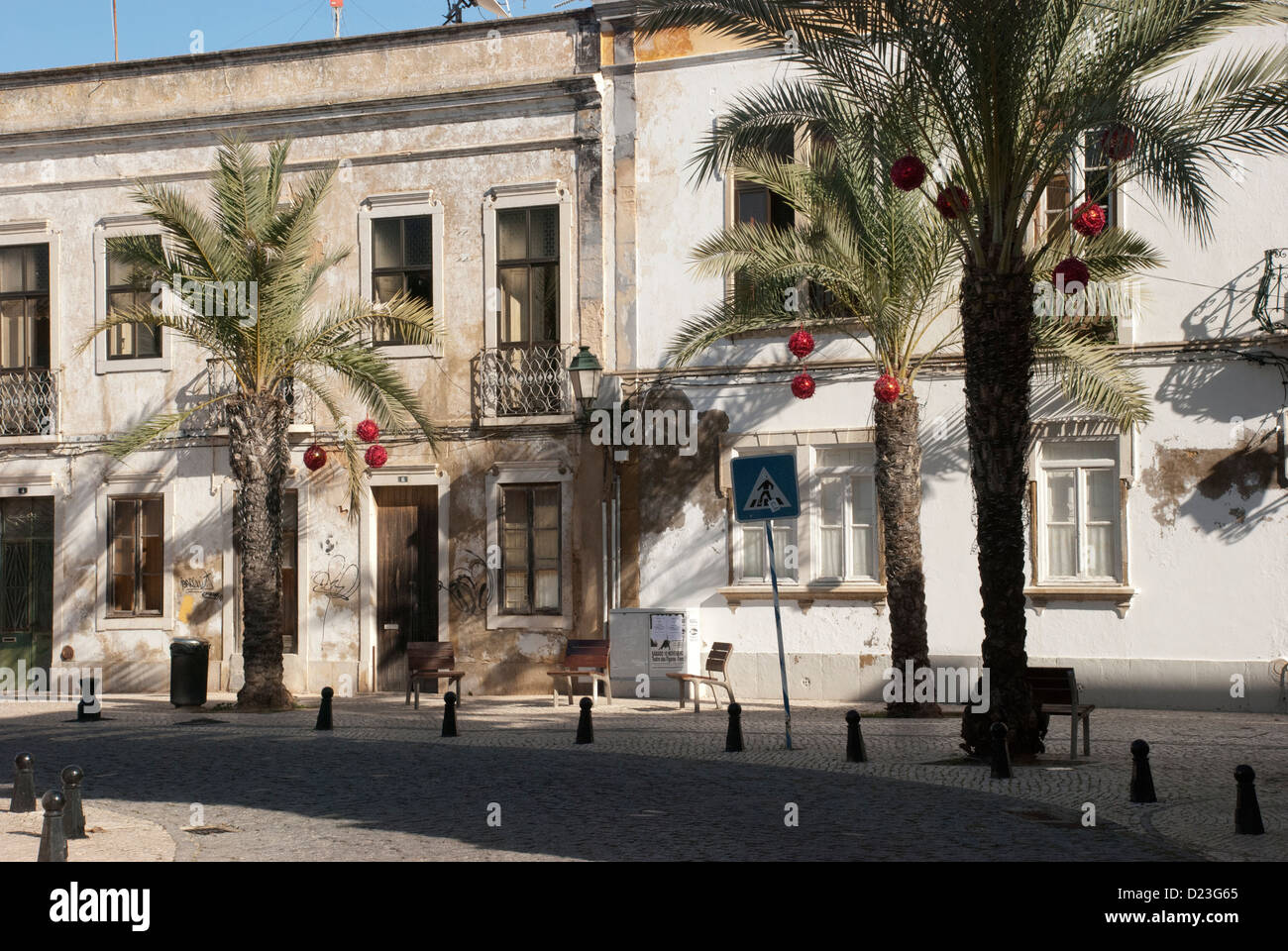 Street view of Coastal town of Faro in Portugal Stock Photo - Alamy