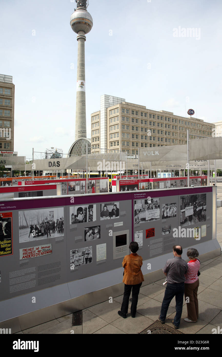 Berlin, Germany, Peaceful Revolution exhibition at Alexanderplatz Stock ...