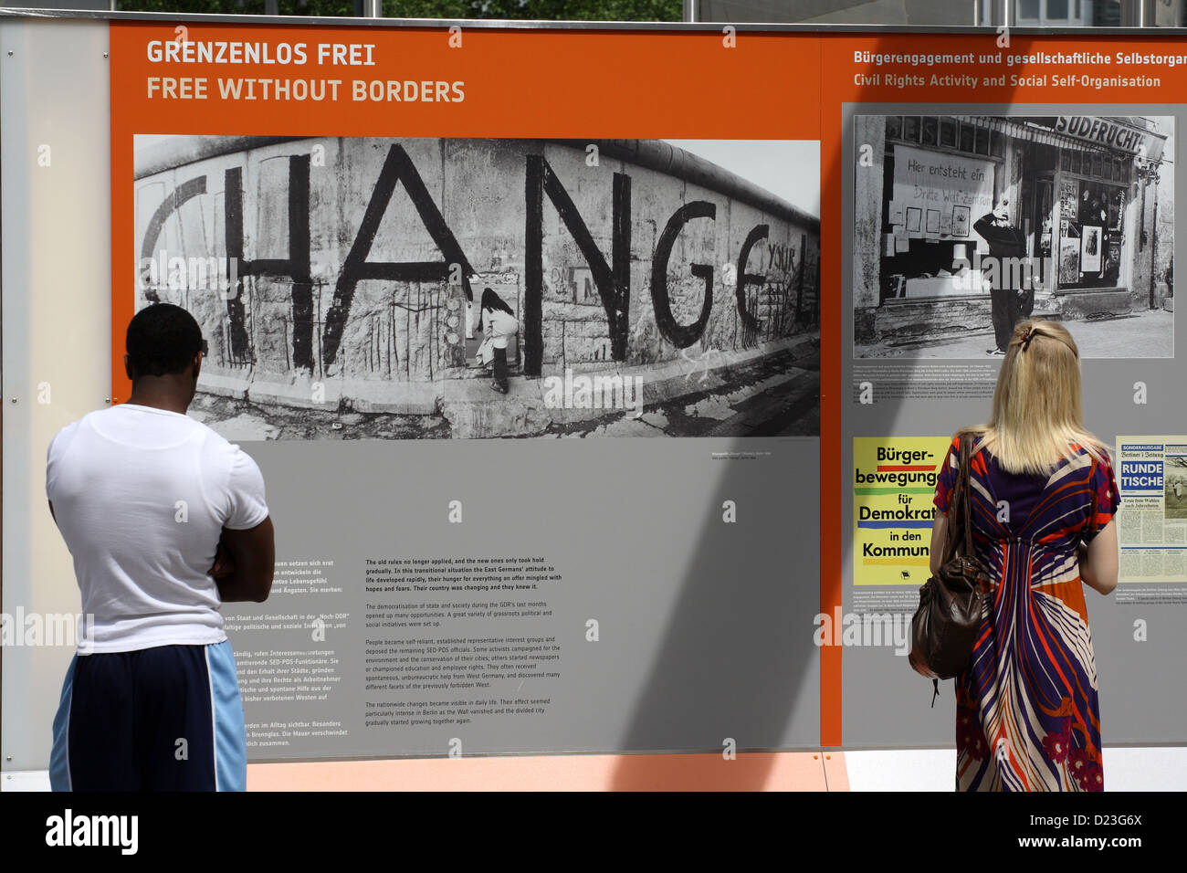 Berlin, Germany, Peaceful Revolution exhibition at Alexanderplatz Stock ...