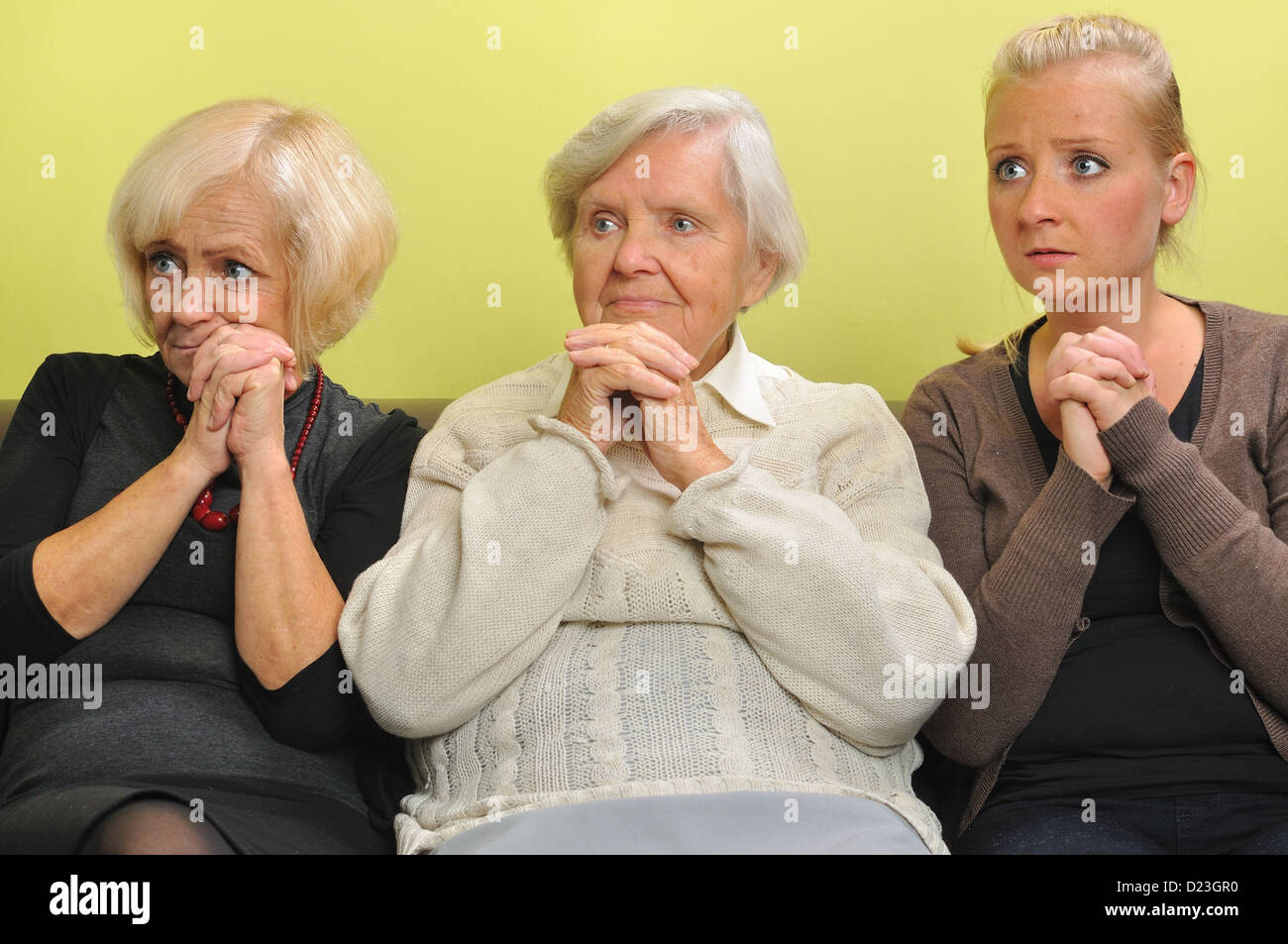 Three women - three generations. Happy and smiling family Stock Photo ...
