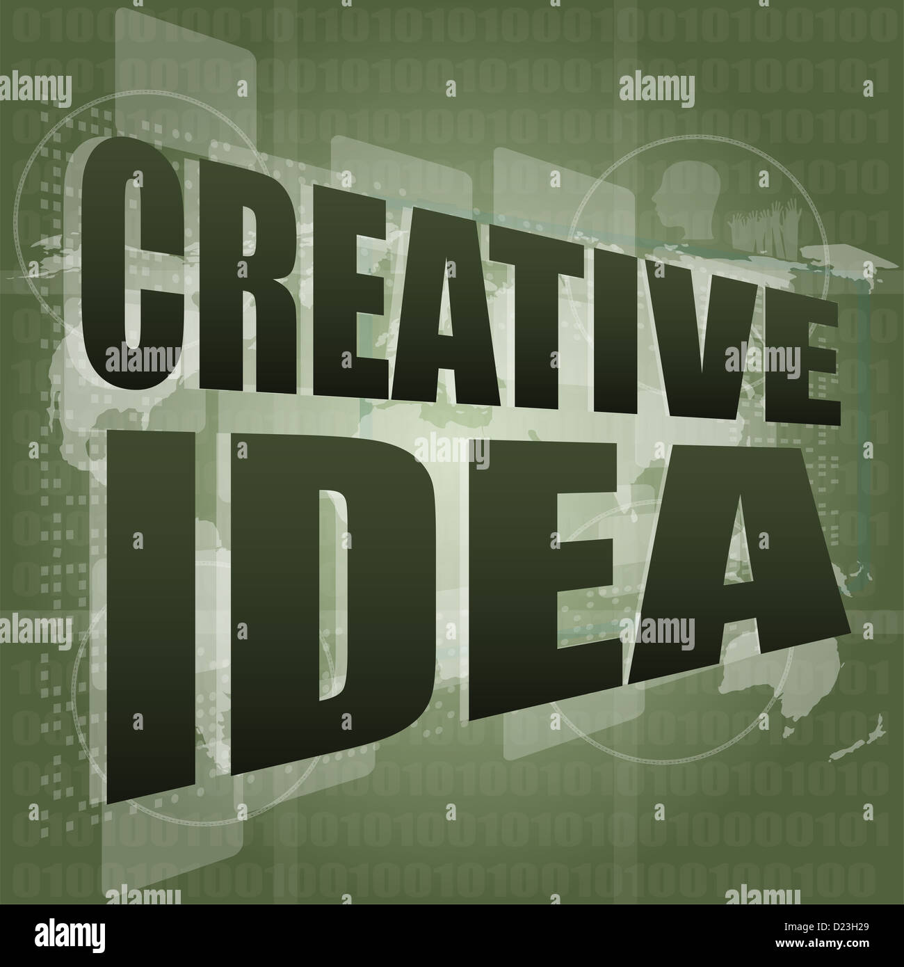 creative idea words on digital screen. business concept Stock Photo - Alamy