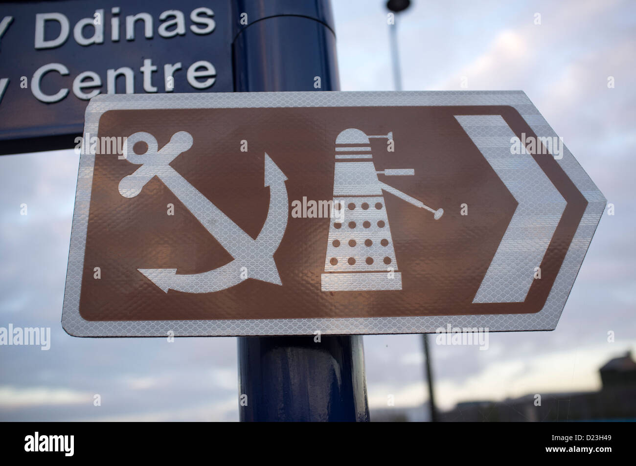 Doctor Who Attraction Sign Post Cardiff Bay Cardiff South Wales UK ...